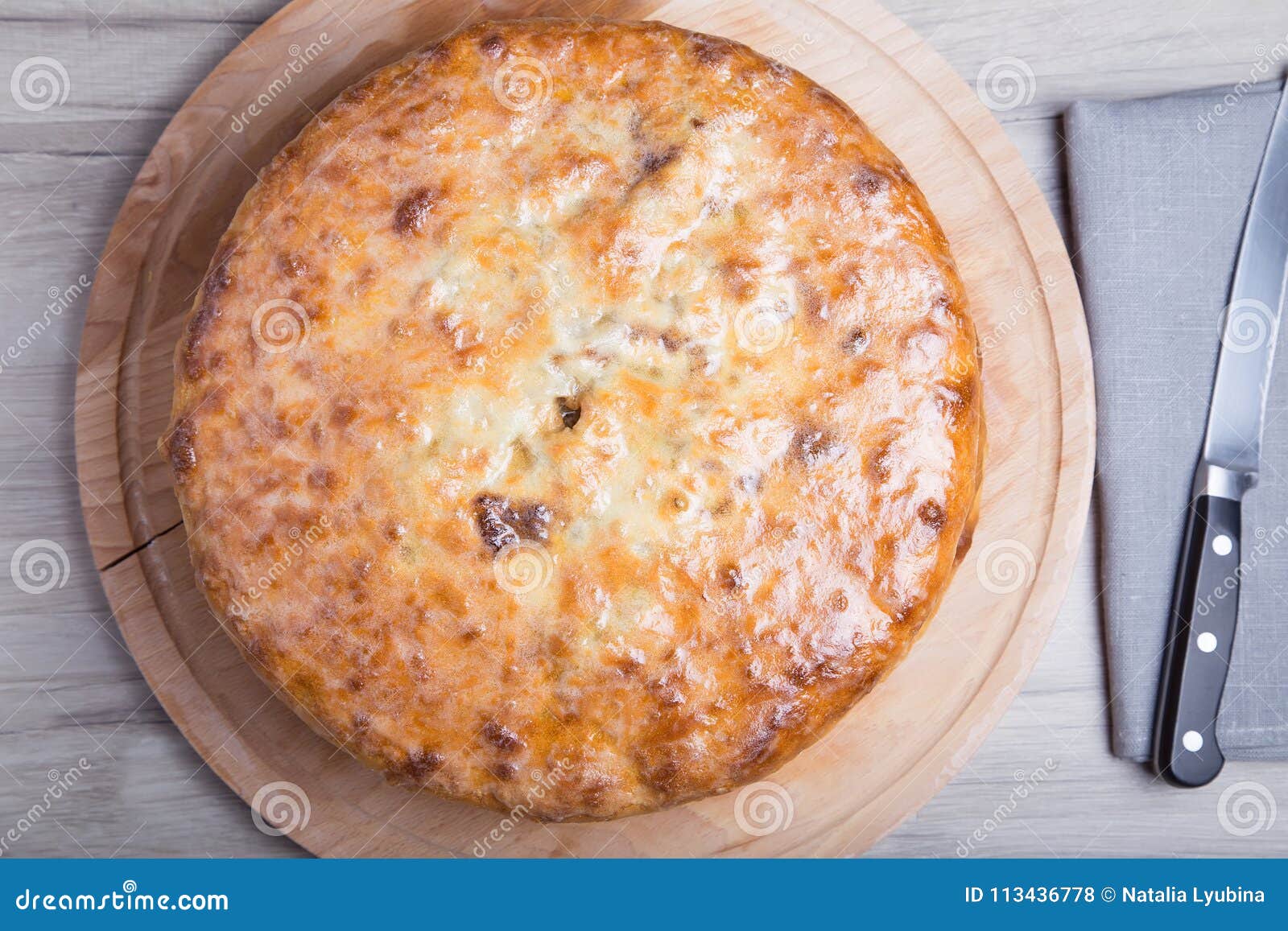 Traditional Ossetian pies. stock photo. Image of dinner - 113436778