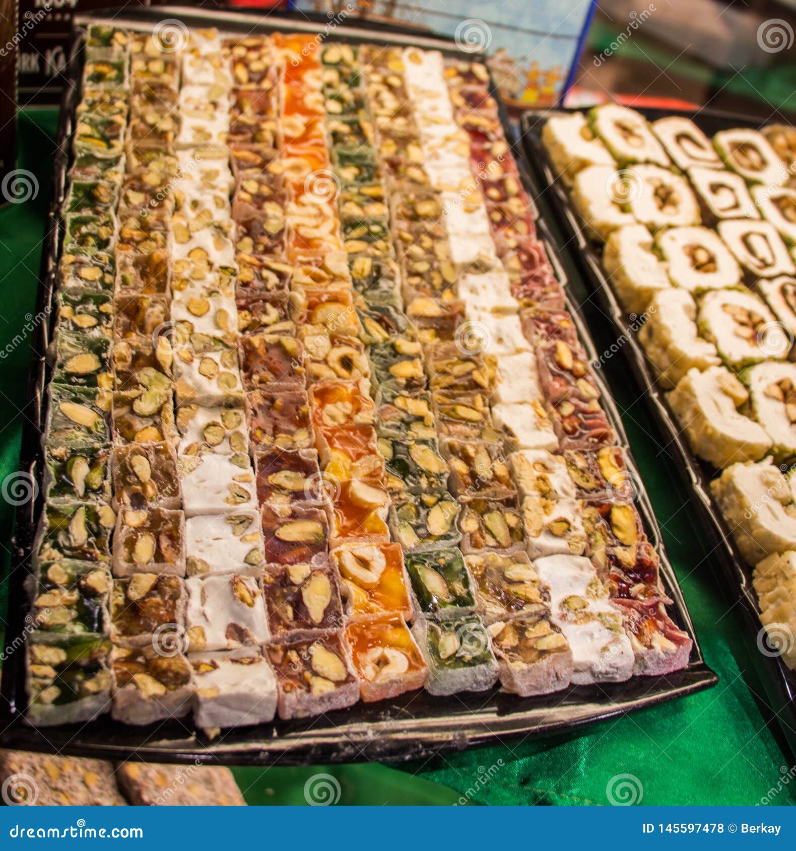 Traditional Ottoman Turkish Delight Sweets Stock Photo - Image of candy ...