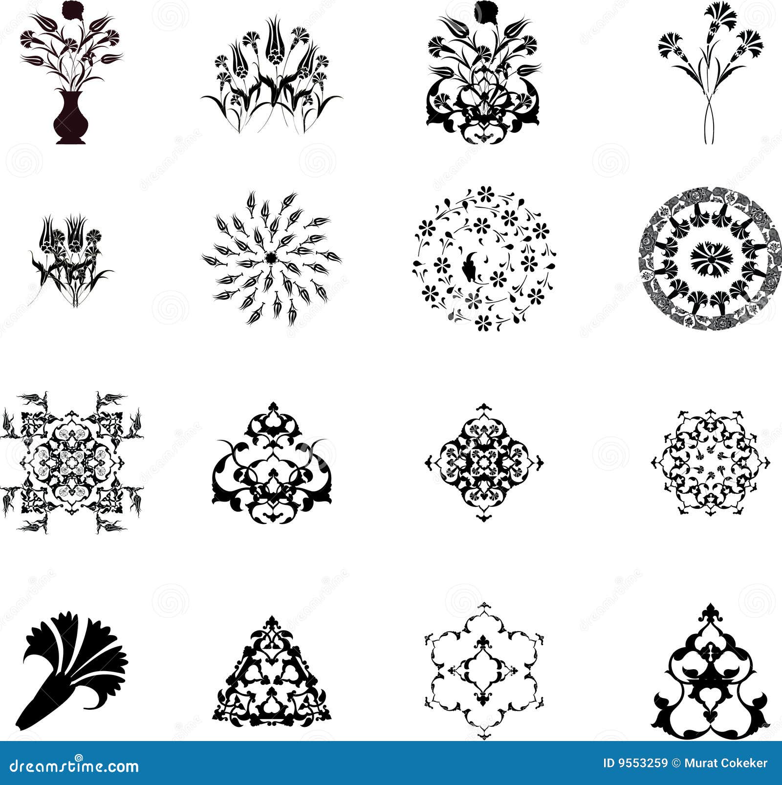 Traditional Ottoman Turkish Design Elements Stock Vector - Illustration ...