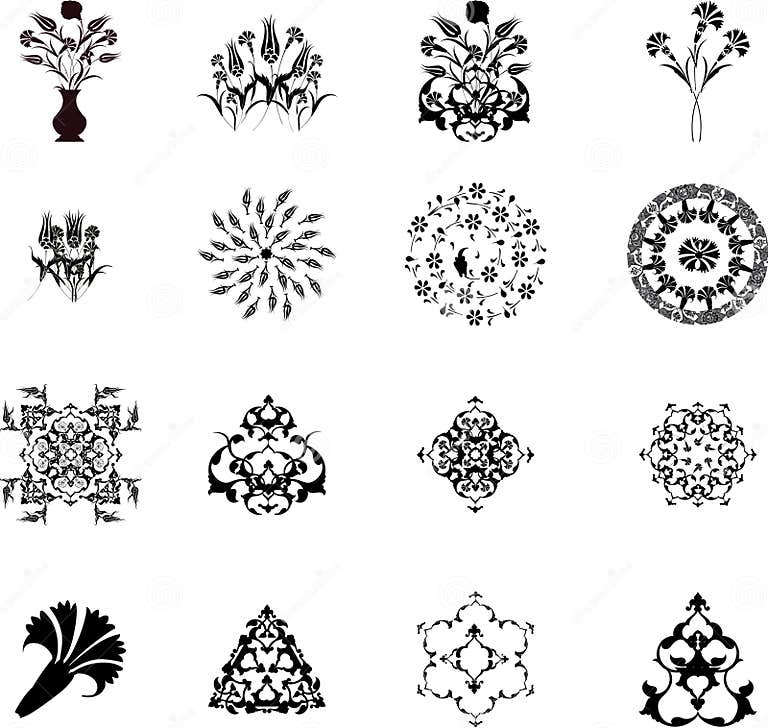 Traditional Ottoman Turkish Design Elements Stock Vector - Illustration ...