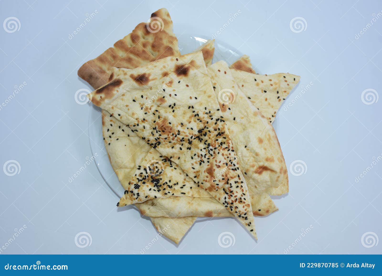 Traditional Oven Sesame Lavash Bread Stock Image - Image of plate ...