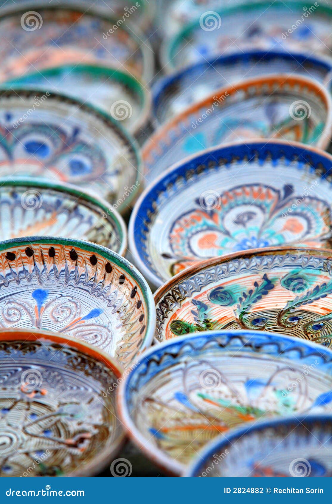 Traditional Painted Ceramics Stock Photo - Image of manufacture, cover ...