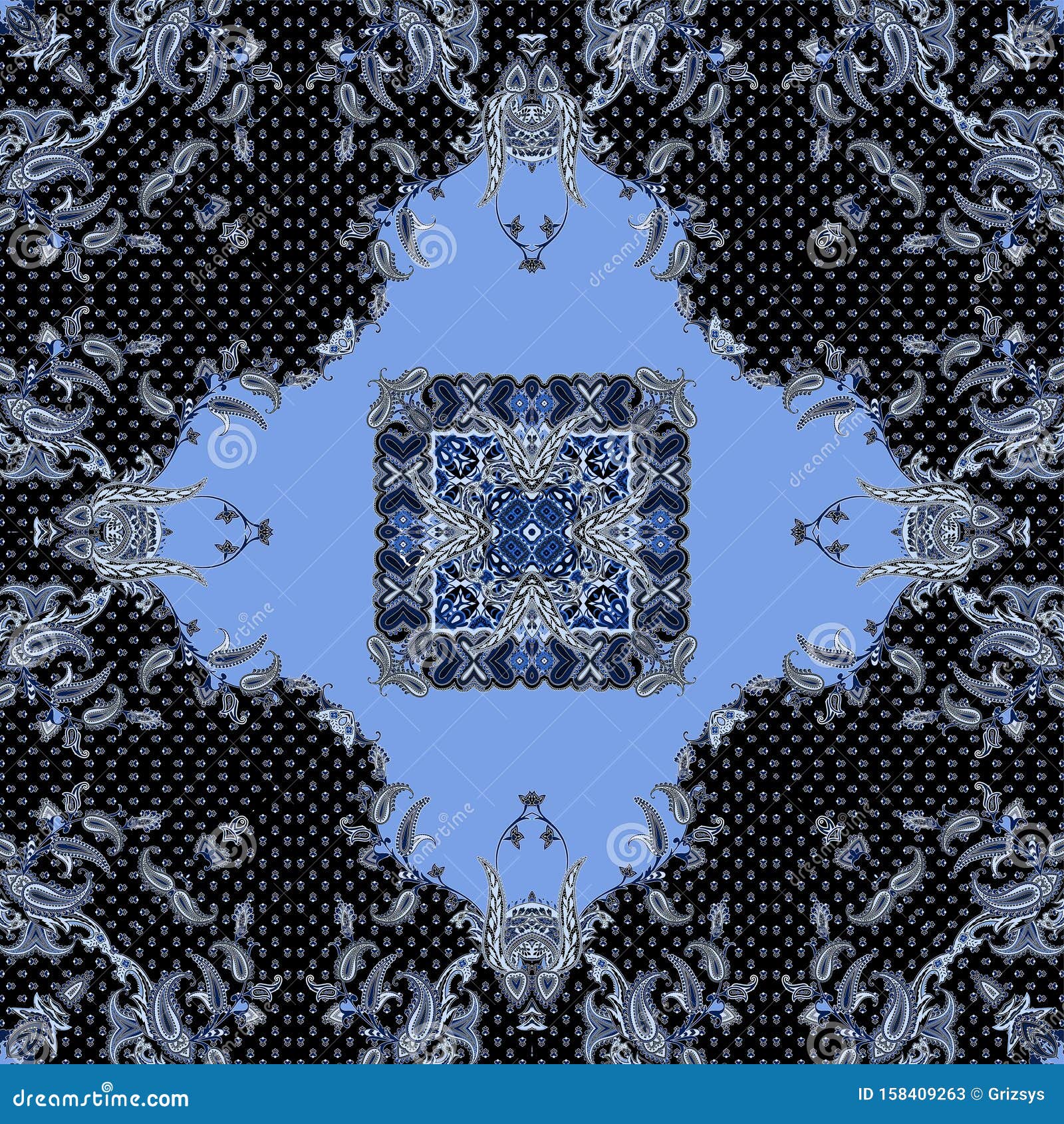 Traditional Paisley Pattern Stock Illustration - Illustration of luxury ...