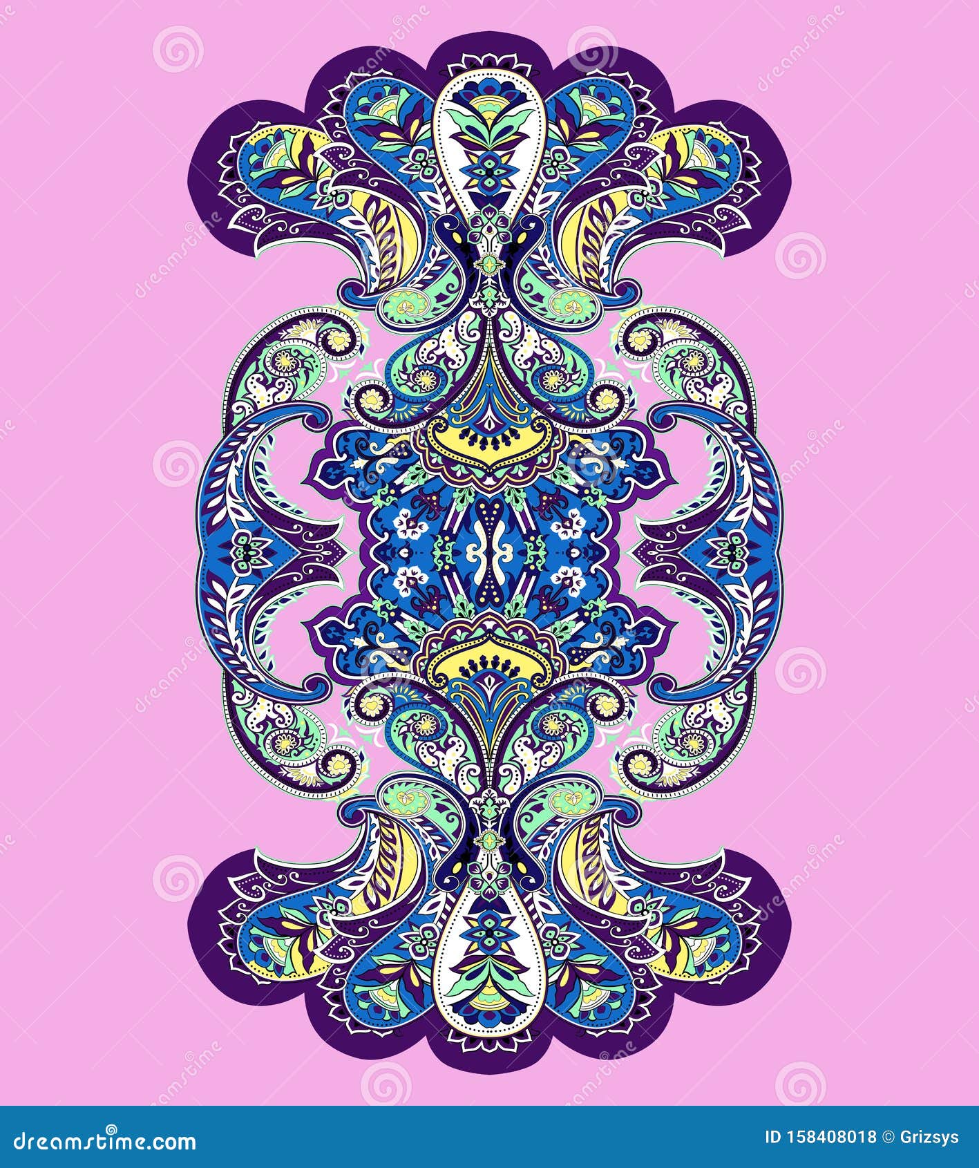 Traditional Paisley Pattern Stock Illustration - Illustration of ...