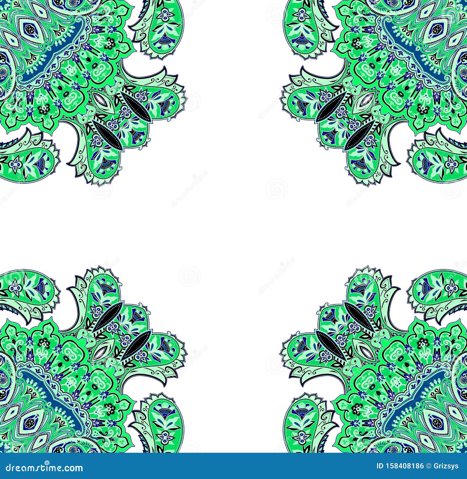Traditional Paisley Pattern Stock Illustration - Illustration of ...