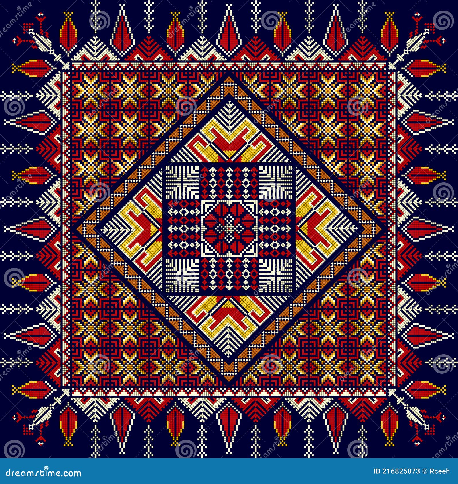 Traditional Palestinian Embroidery Pattern 25 Stock Vector ...