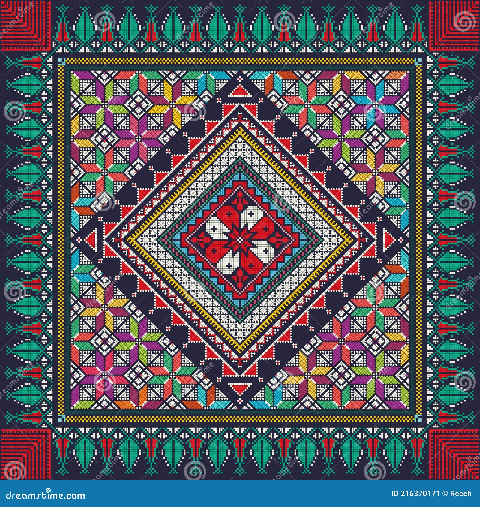 Traditional Palestinian Embroidery Pattern 5 Stock Vector ...