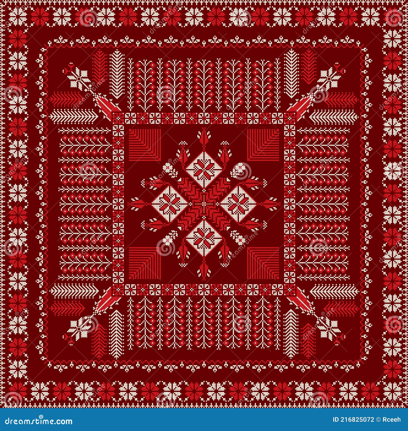 Traditional Palestinian Embroidery Pattern 24 Stock Vector ...