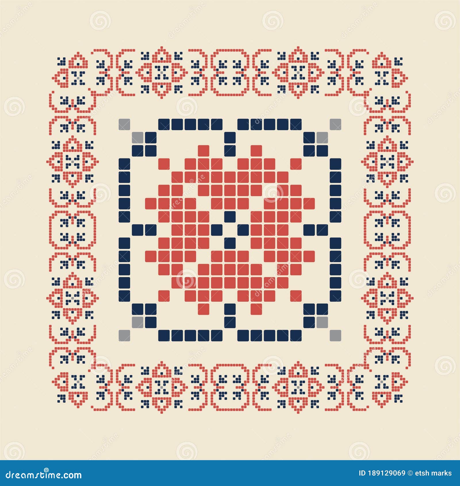 Traditional Palestinian Embroidery Pattern. Stock Vector - Illustration ...