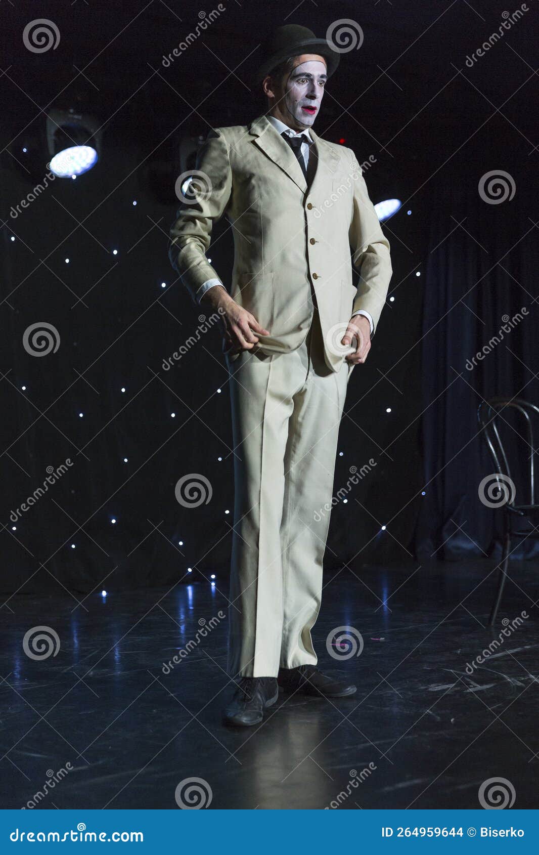 Pantomime Performer with Painted Face Stock Photo - Image of ...