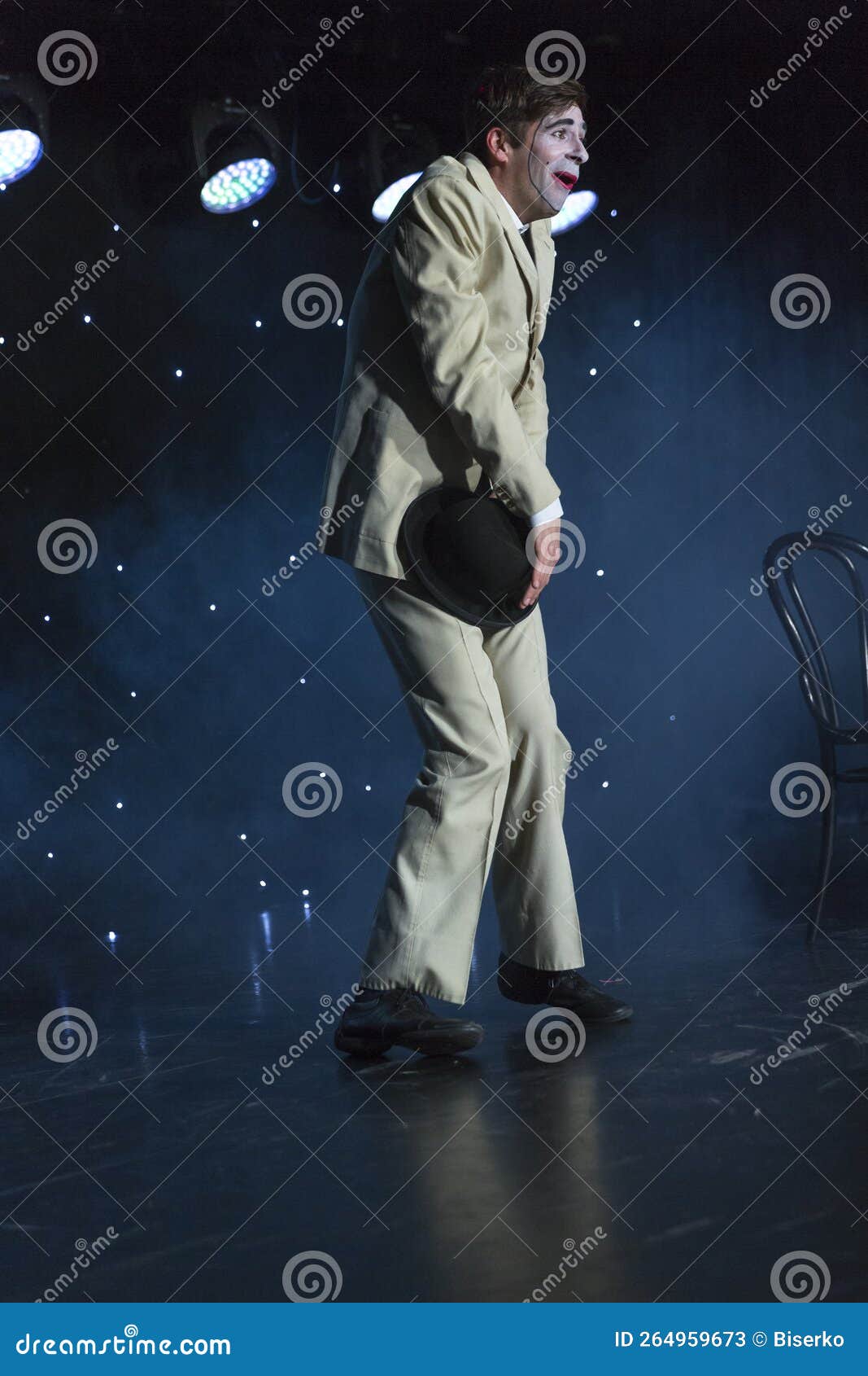 Pantomime Performer with Painted Face Stock Image - Image of ...