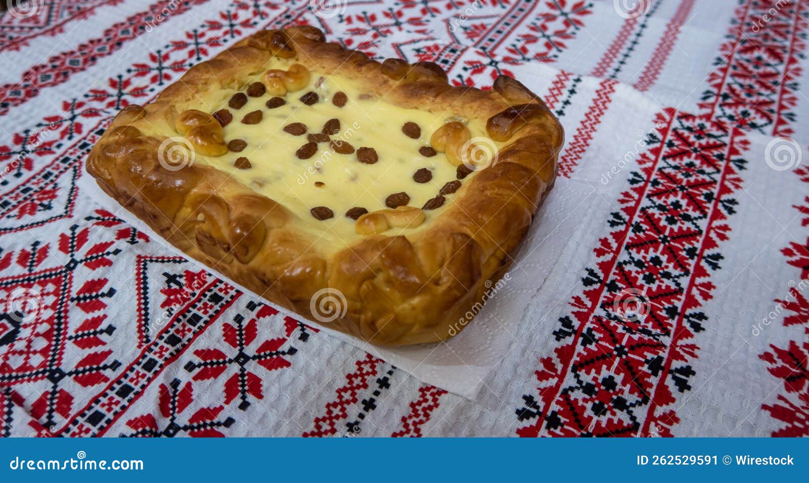 Traditional Pasca with Raisins for Easter in Romania Stock Image ...