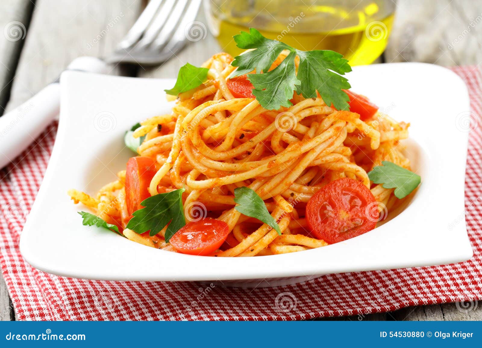 Traditional Pasta - Spaghetti with Tomato Sauce Stock Photo - Image of ...