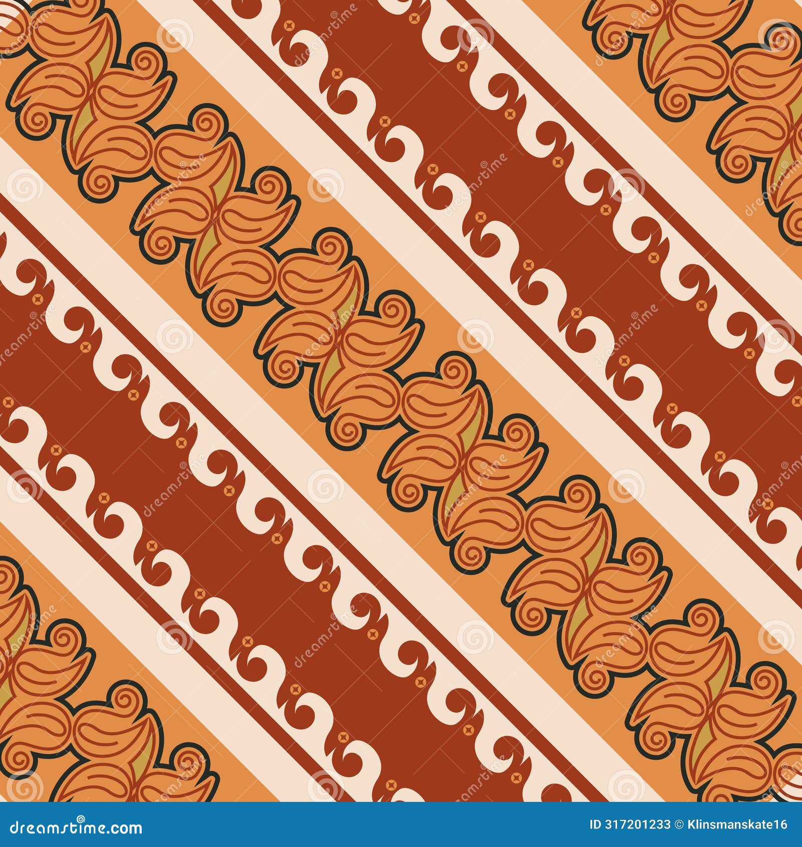 Traditional Pattern Batik Texture Indonesia Background Cartoon Vector ...