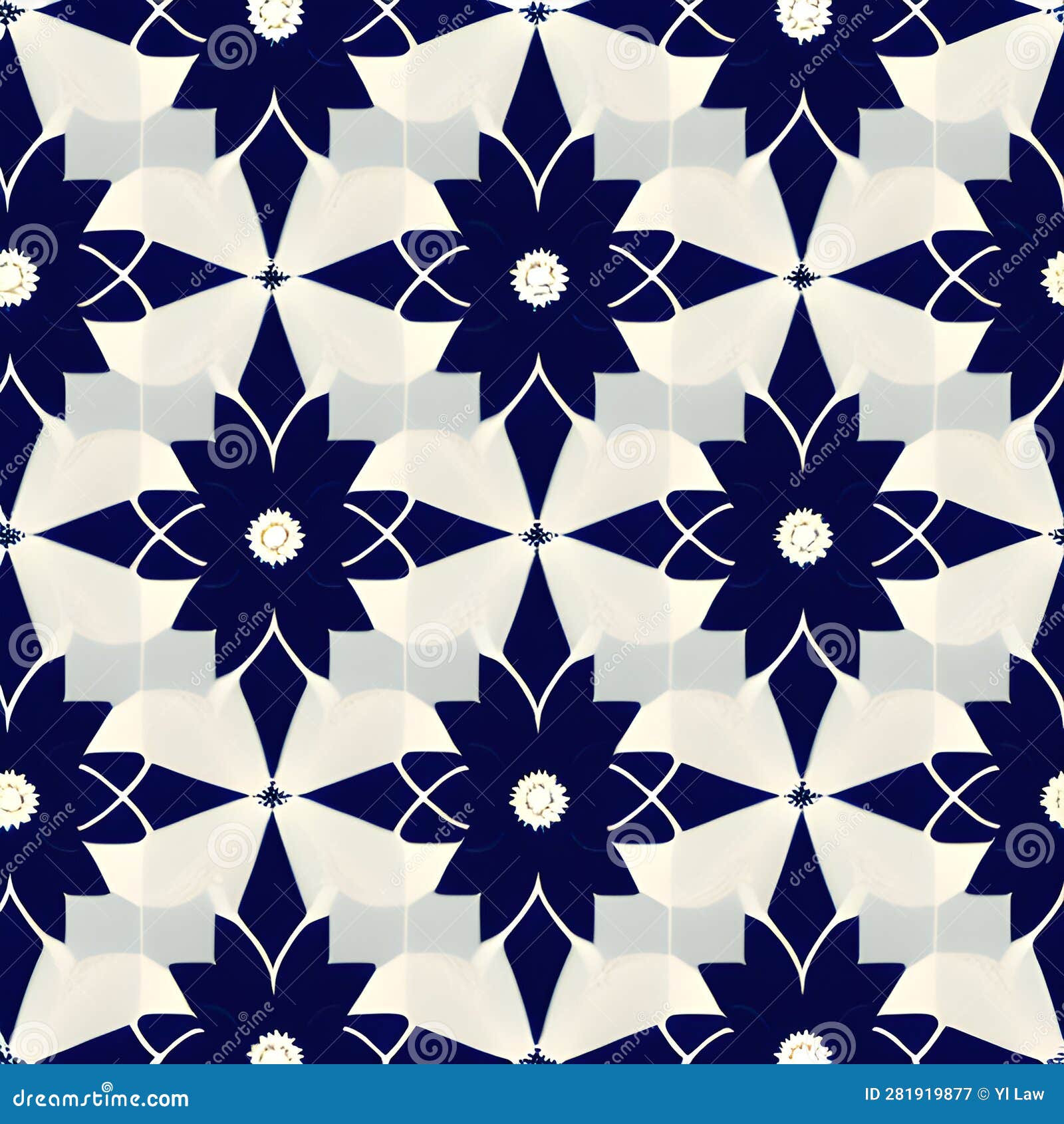A Traditional Pattern, Blue and White Stock Illustration - Illustration ...
