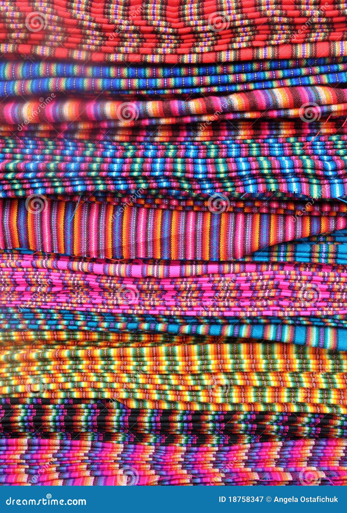Traditional Patterned Fabric in Ecuador Stock Image - Image of ...