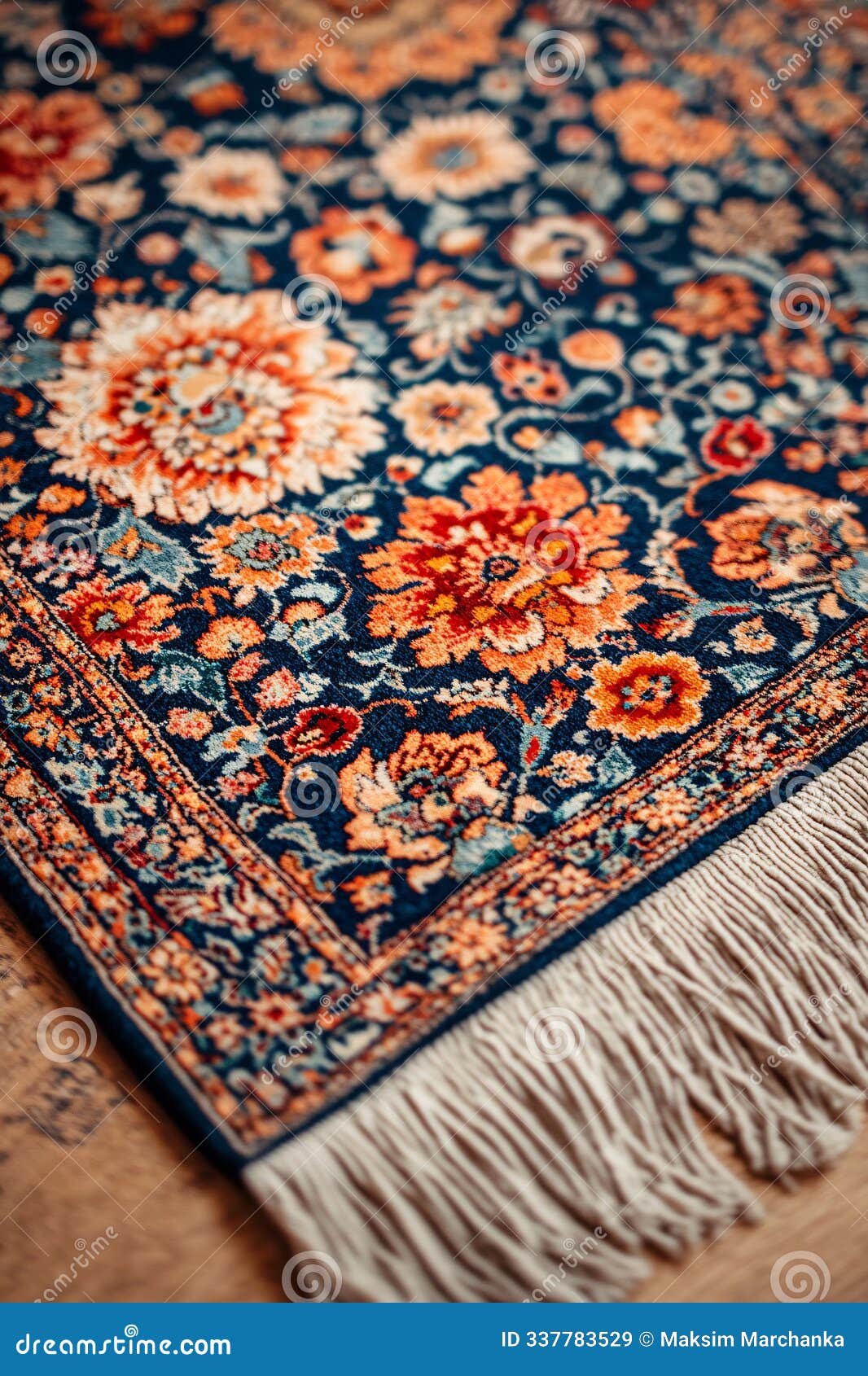 Traditional Persian Rug with Sunlight and Shadow Effects Stock Image ...
