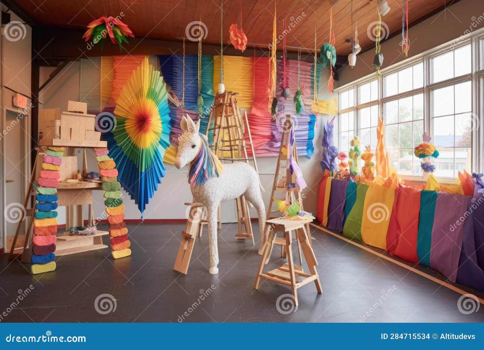 Traditional Pinata-making Workshop Setup Stock Photo - Image of mache ...