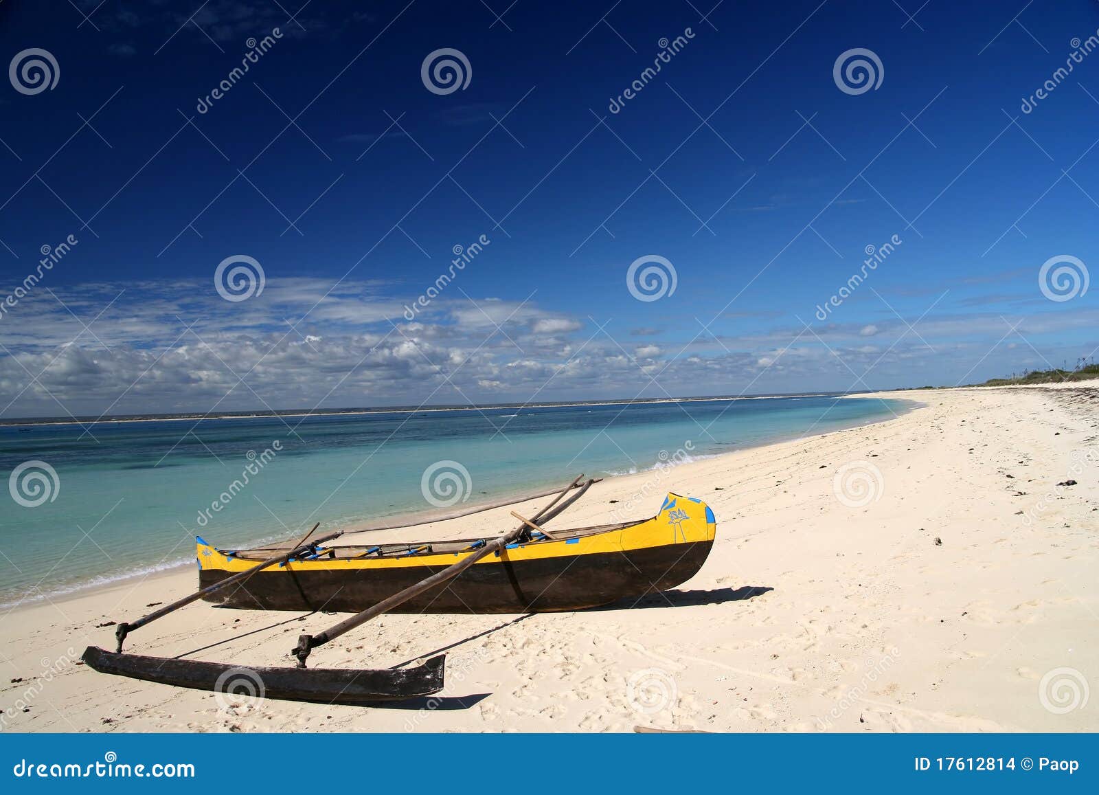 Traditional pirogue stock photo. Image of seafront, blue - 17612814