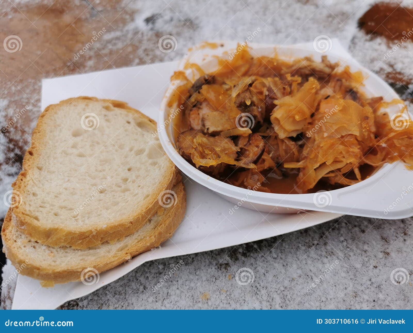 Traditional Polish Bigos with Bread Stock Photo - Image of pork ...