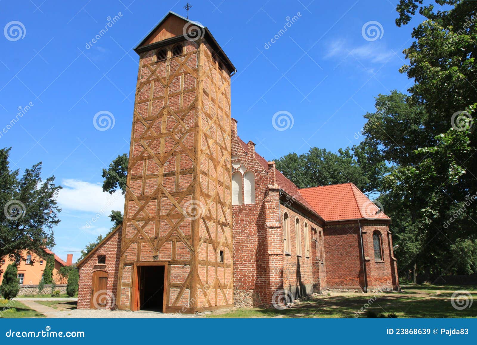 Traditional Polish church. stock image. Image of monument - 23868639