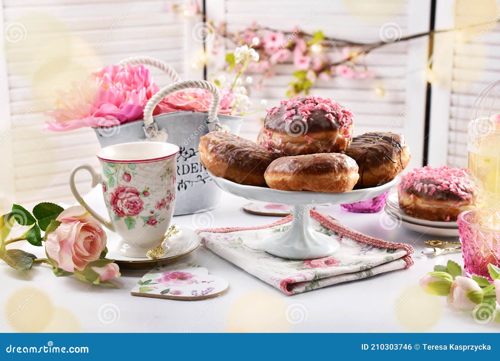 Traditional Polish Doughnuts for Fat Thursday Party Stock Photo - Image ...