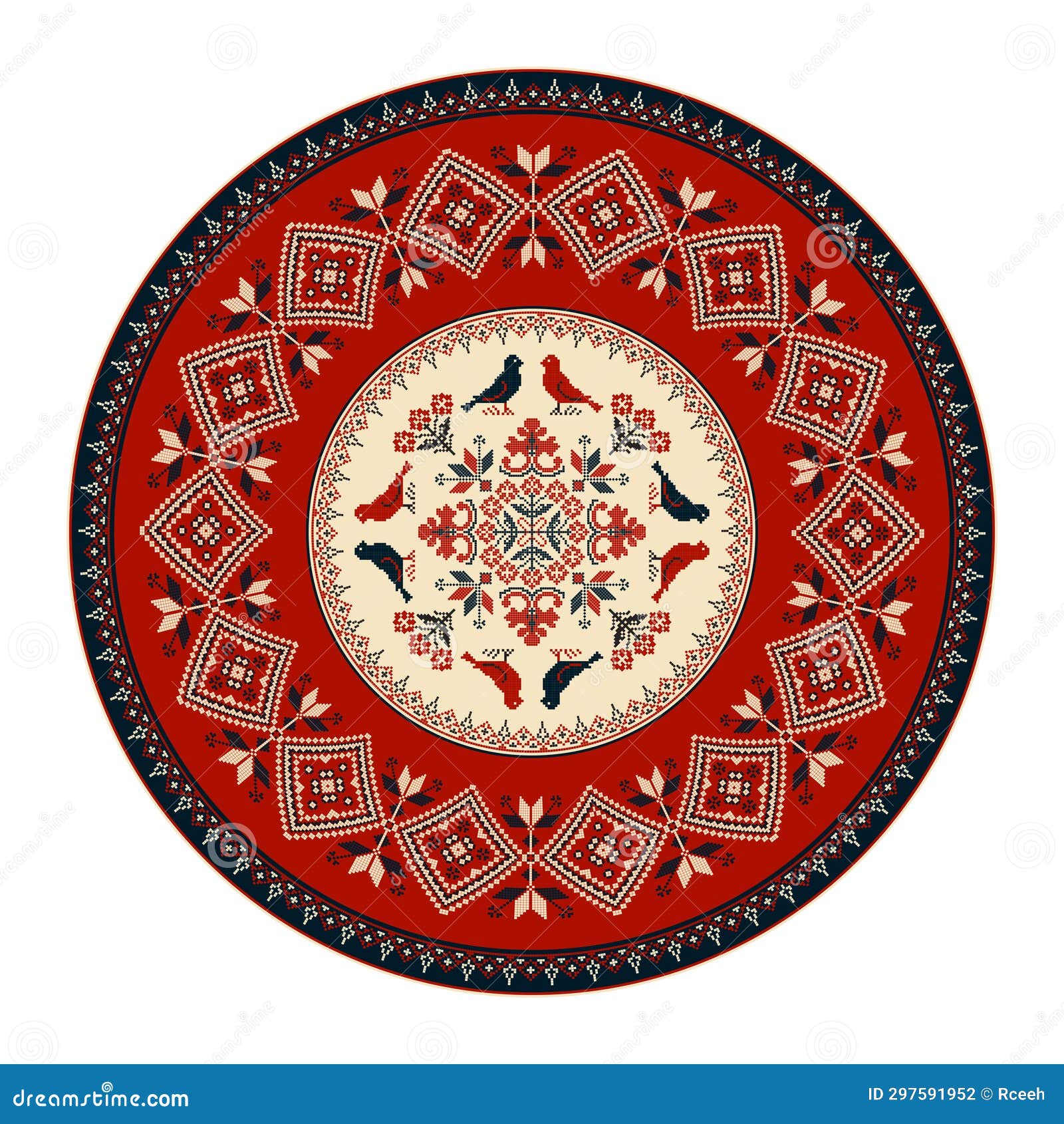 Traditional Polish Embroidery Round Symbol 5 Stock Vector ...