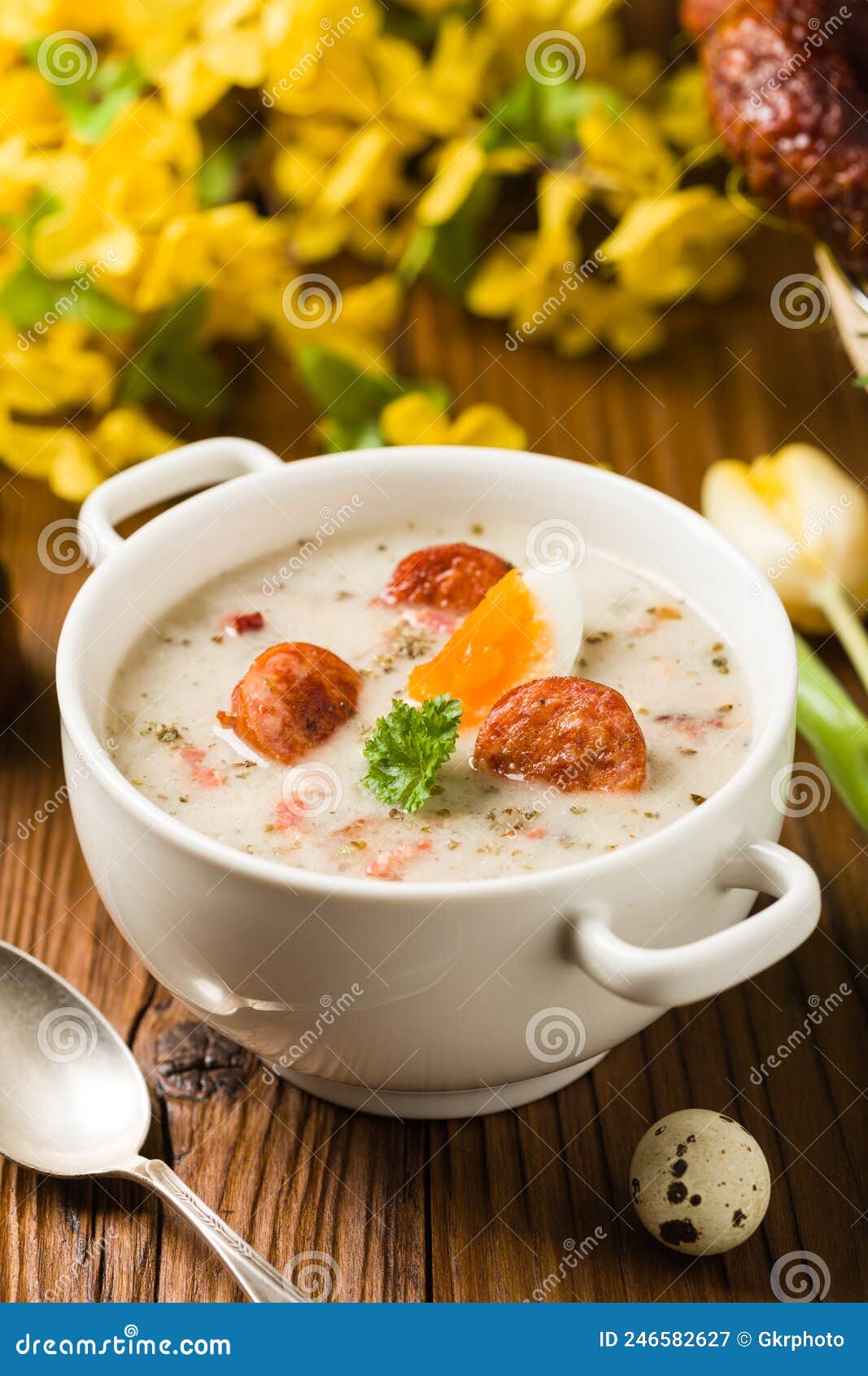 Traditional Polish White Borsch with Easter Decoration Stock Image ...