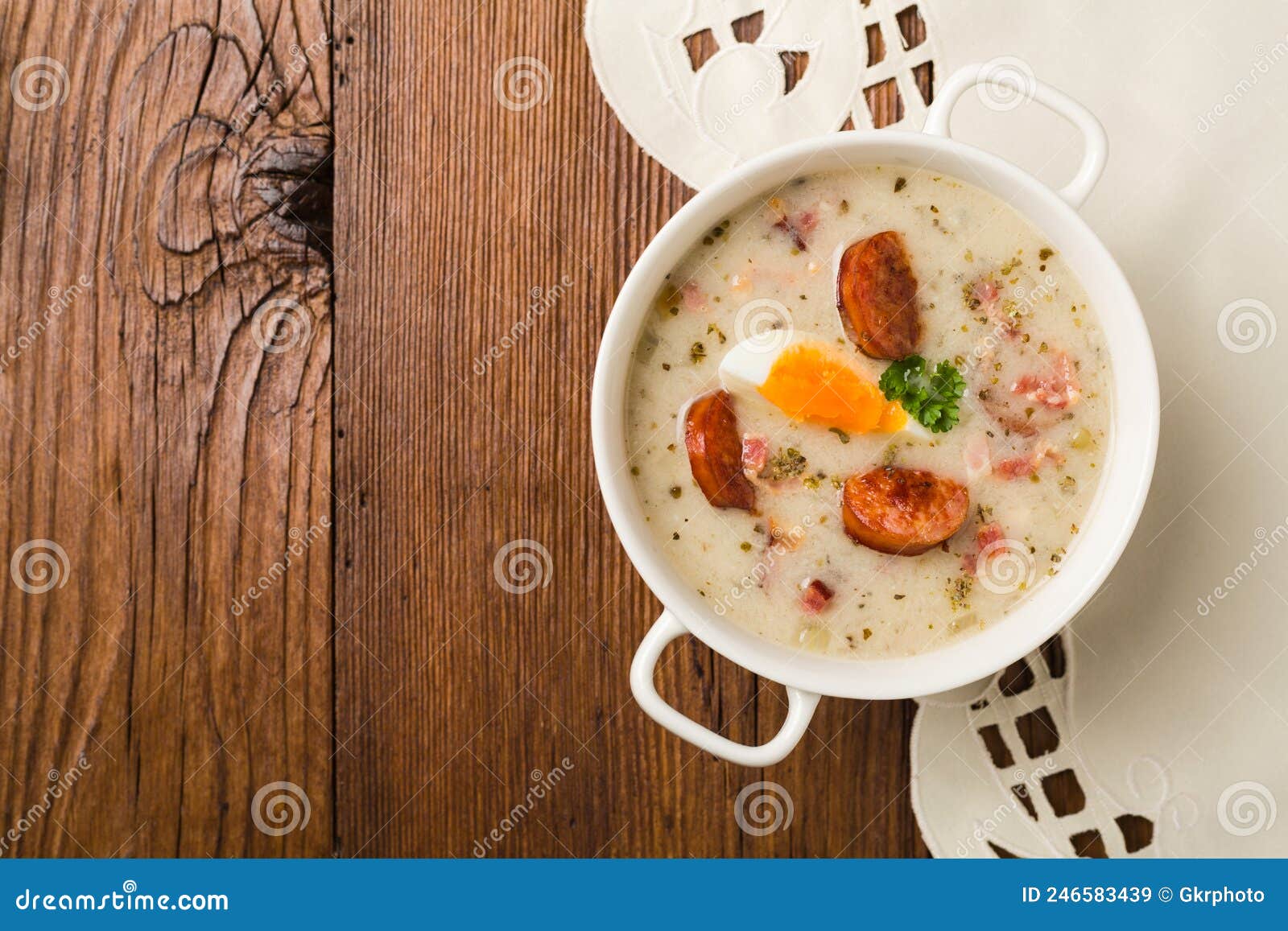 Traditional Polish White Borsch with Easter Decoration Stock Image ...