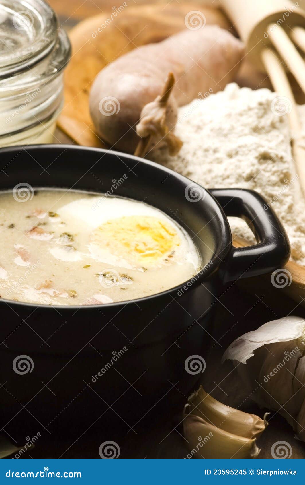 Traditional Polish White Borscht for Easter Stock Image - Image of ...