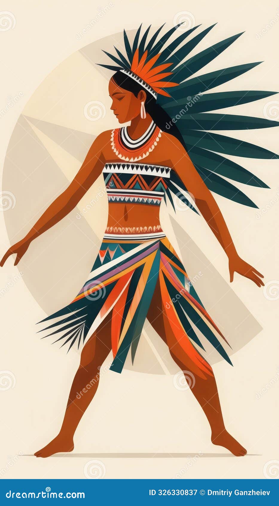 Abstract Cultural Dance of Polynesia Stock Illustration - Illustration ...