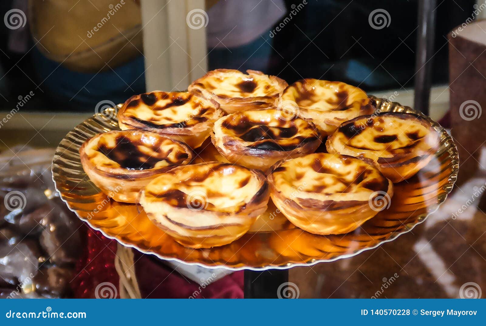 Traditional Portugal Cake Aka Pasteis De Belem, Lisbon Stock Photo ...
