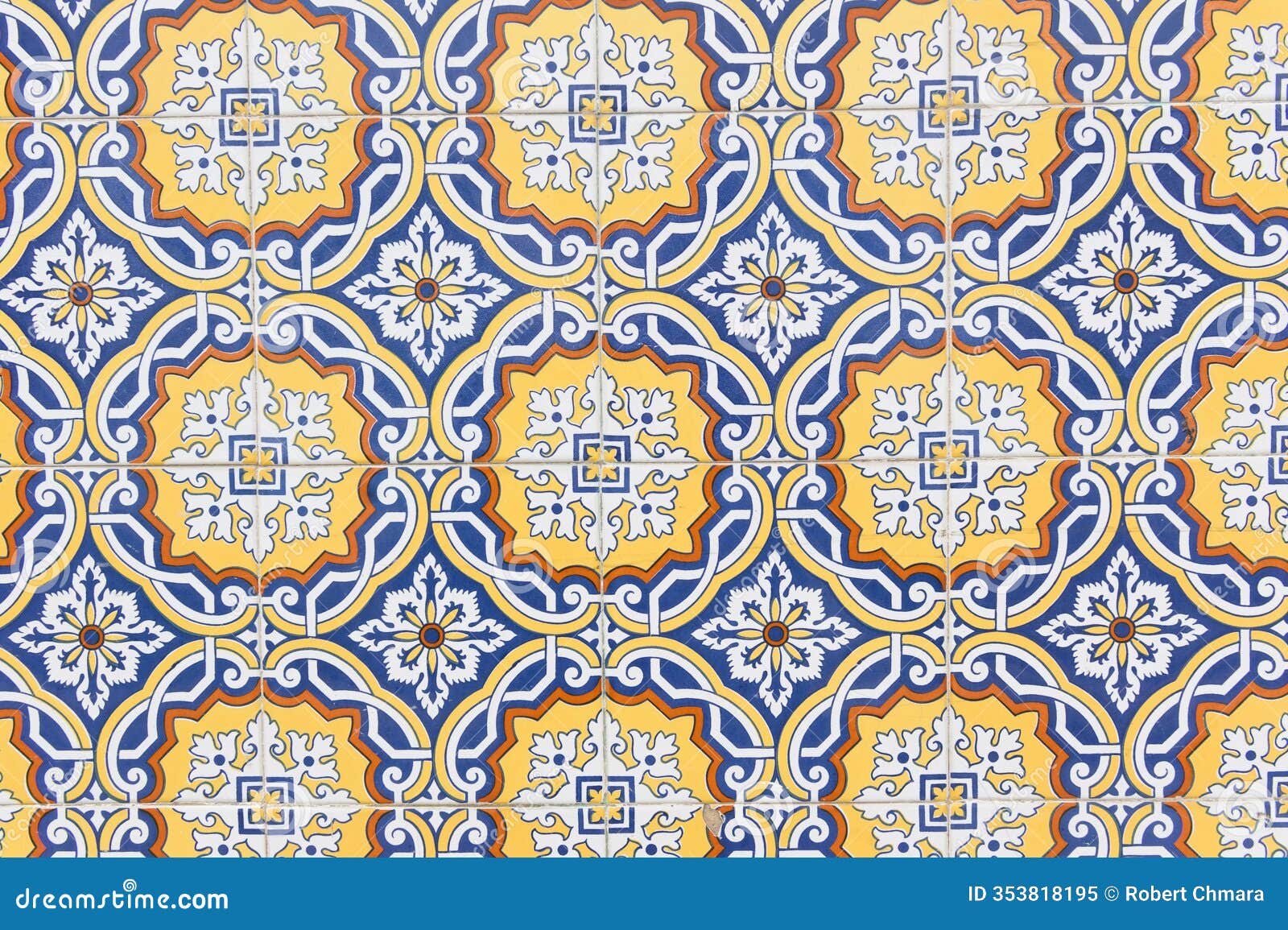 Traditional Portuguese Azulejo Tile Pattern Stock Illustration ...