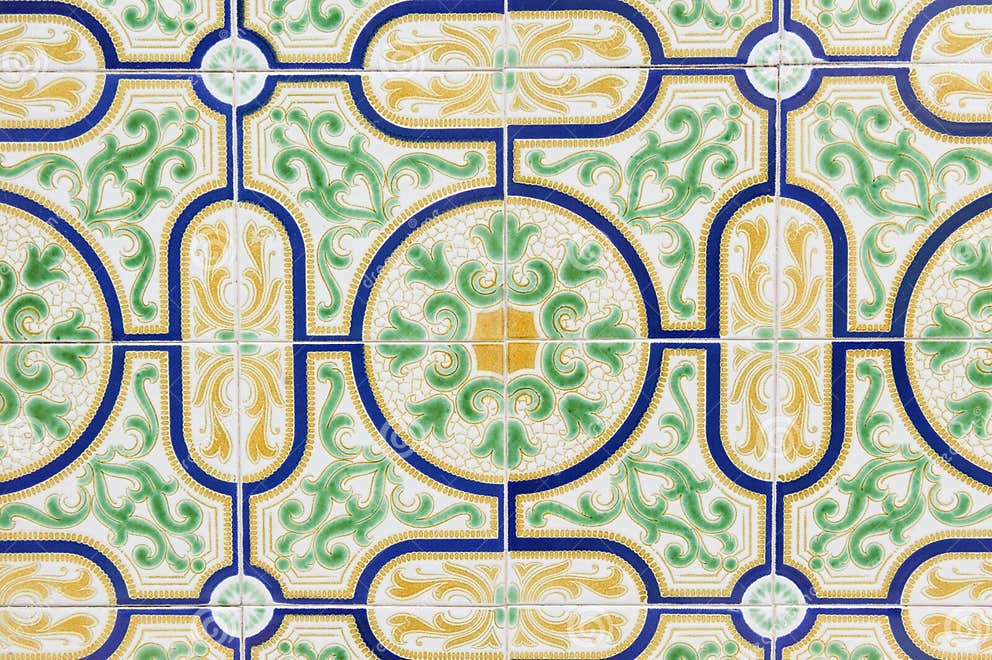 Traditional Portuguese Azulejo Tile Pattern Stock Illustration ...