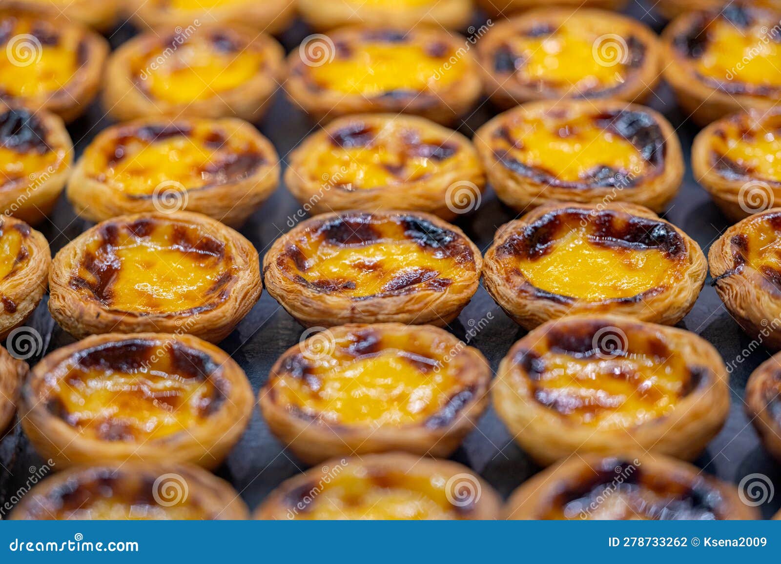 Traditional Portuguese Cakes with Custard Stock Photo - Image of tart ...