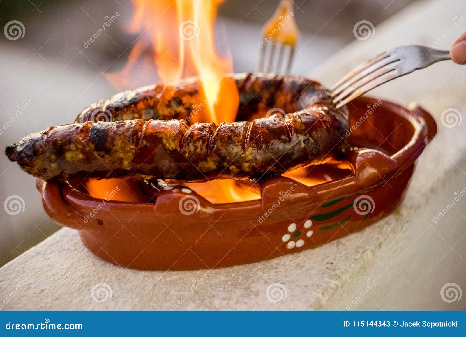 Traditional Portuguese Chourico Or Spanish Chorizo Prepared In A Stock Image Image Of Chorizo