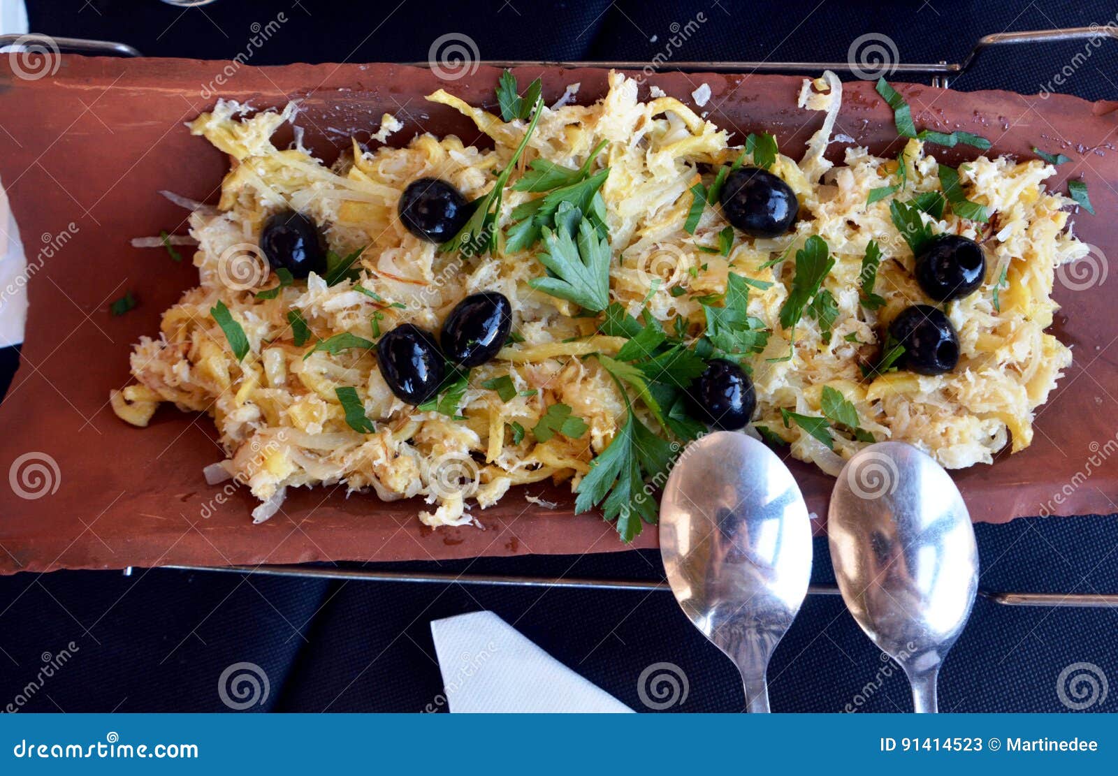 Traditional Portuguese Cod Fish on a Casserole. Stock Image - Image of ...