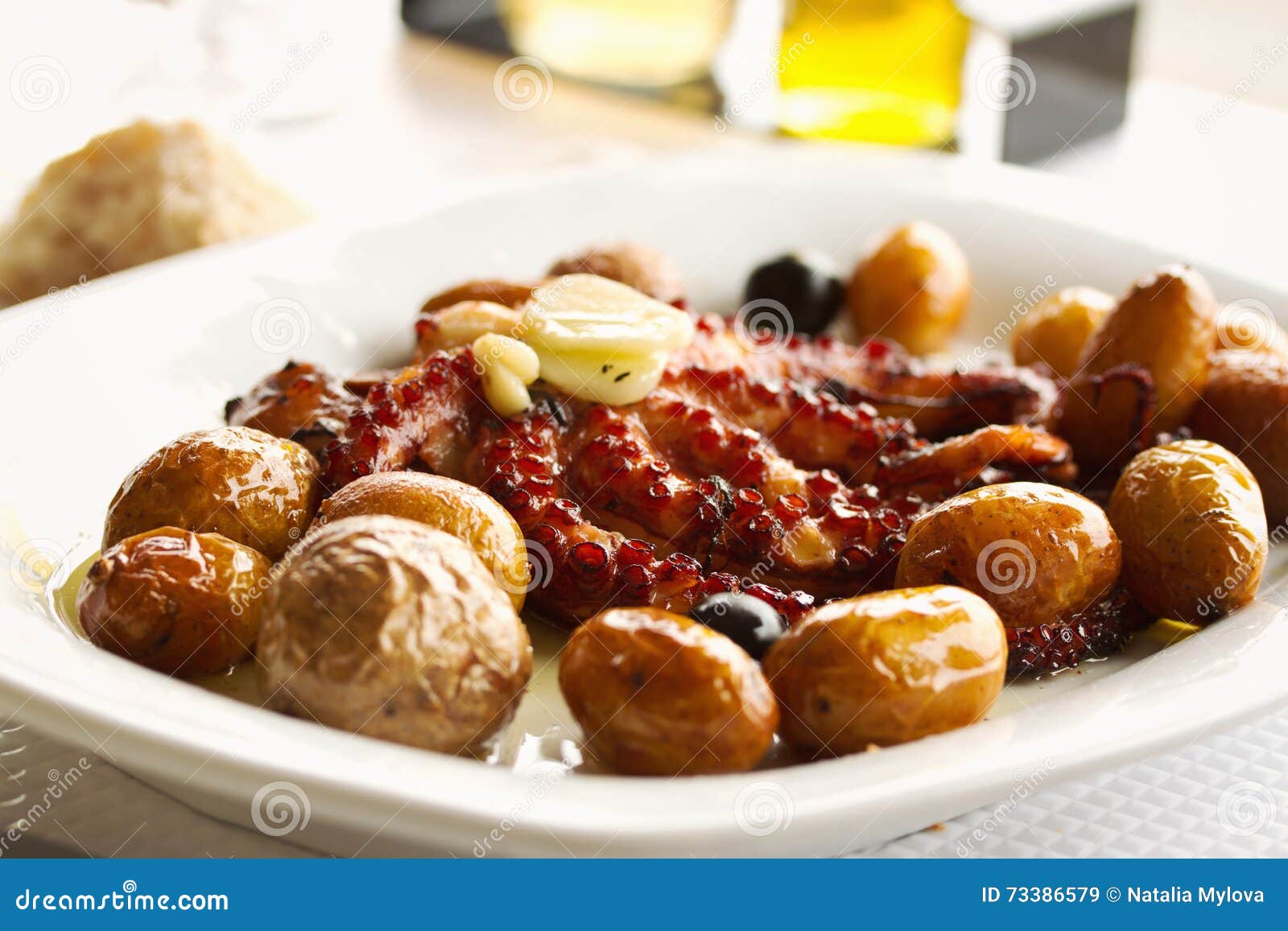Traditional Portuguese Dish Octopus Stock Image - Image of typical ...