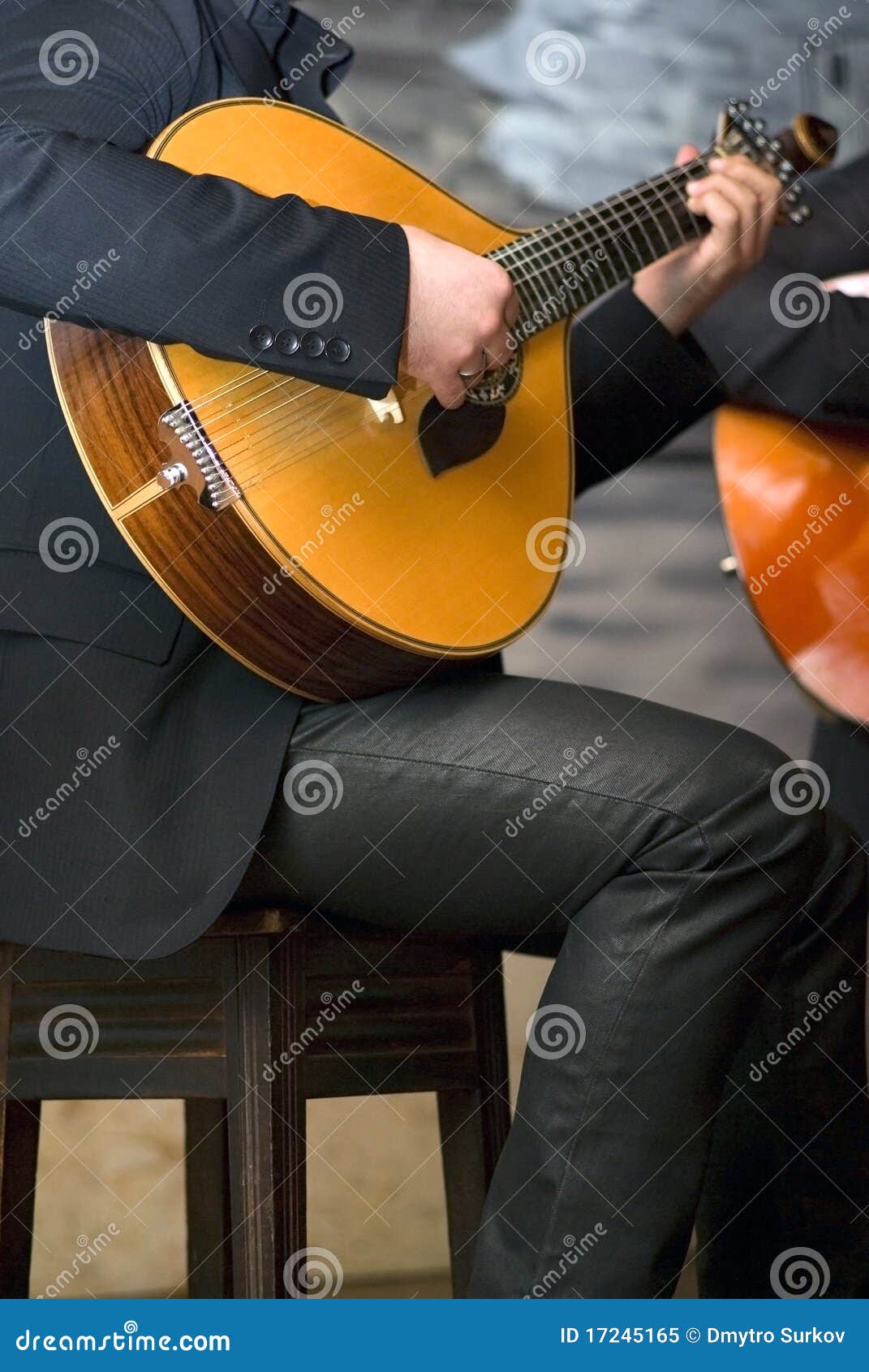 Traditional Portuguese Guitar Stock Image - Image of performer, indoors ...