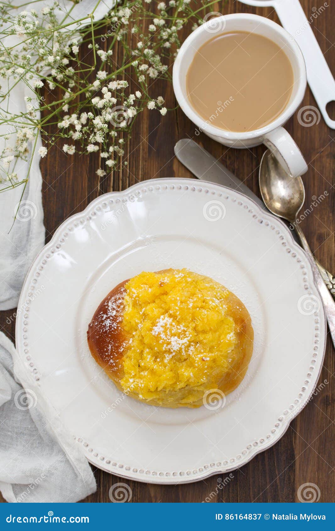 Traditional Portuguese Pao De Deus Stock Image - Image of butter ...