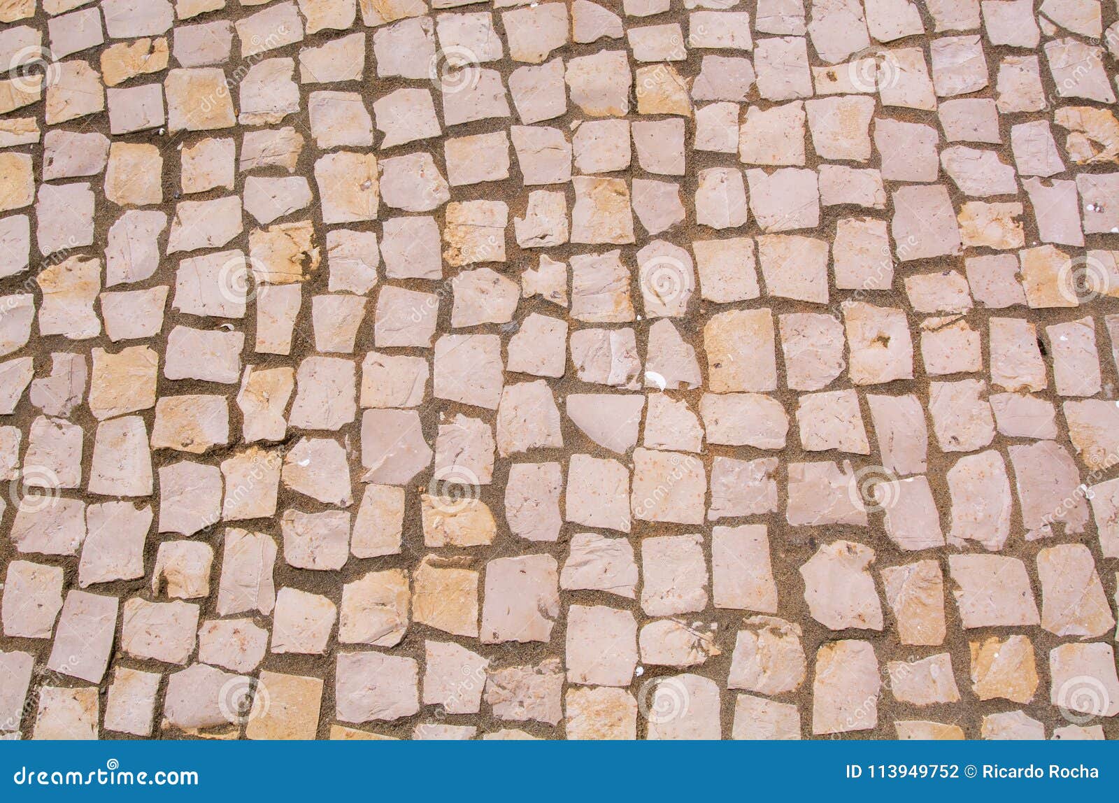 Traditional Portuguese Stone Sidewalk Stock Photo - Image of pattern ...