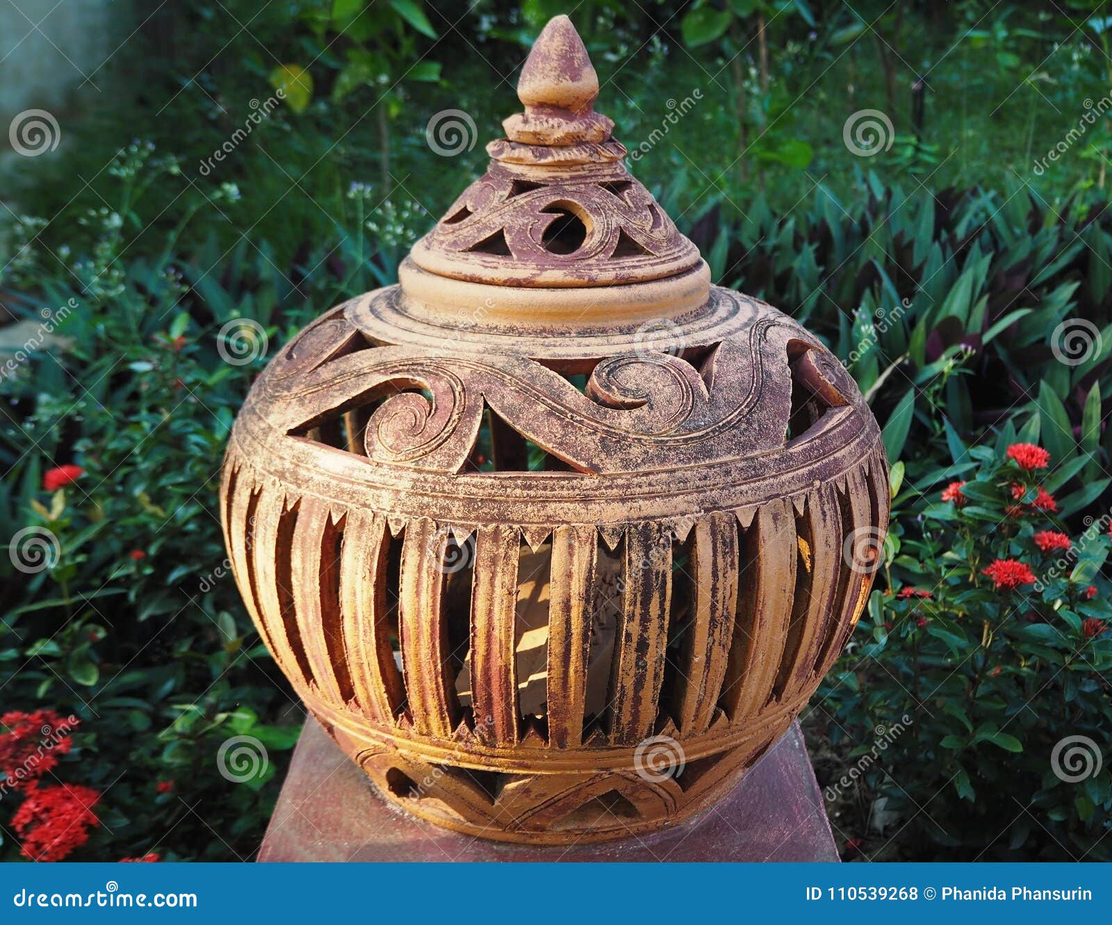Traditional Pot in the Garden Stock Photo - Image of culture, earthen ...