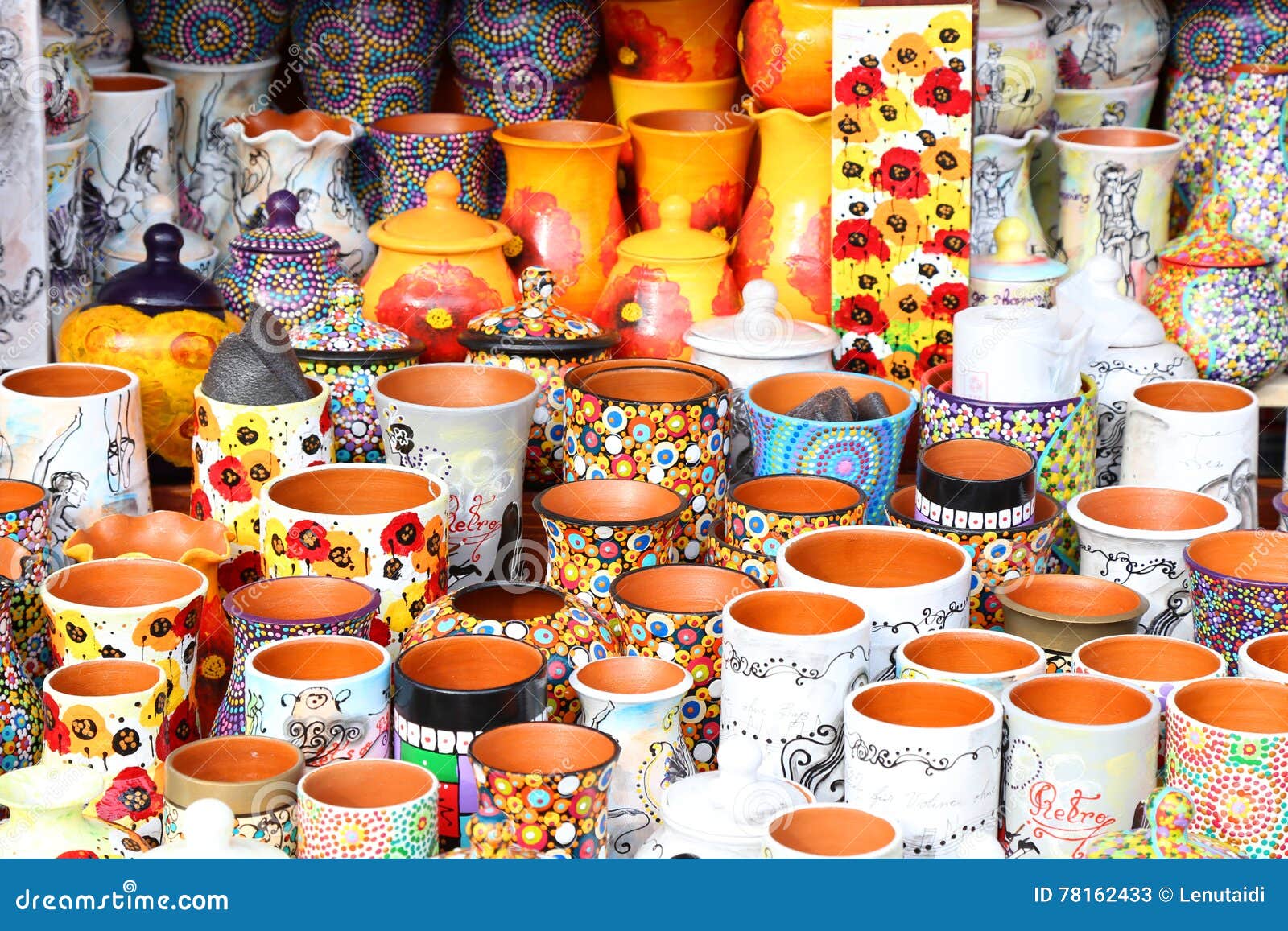 Traditional pottery stock image. Image of decoration - 78162433