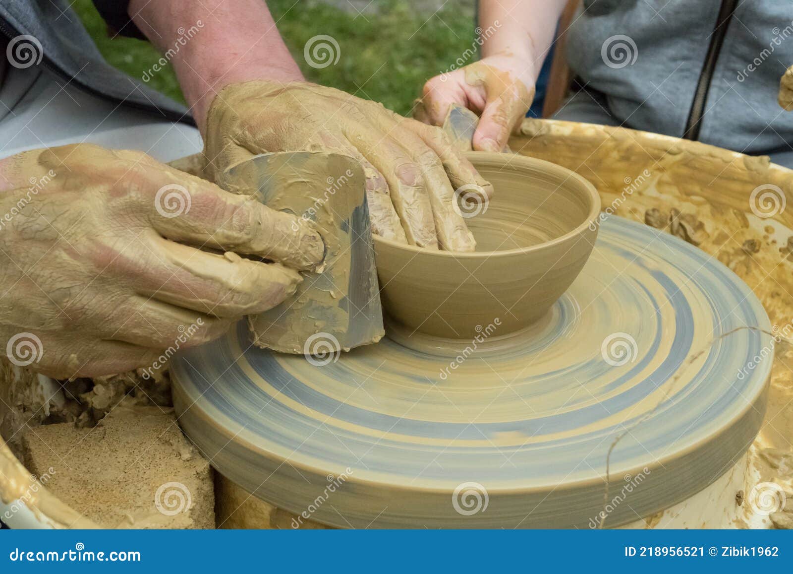 Traditional Pottery - Master and Young Apprentice Stock Image - Image ...