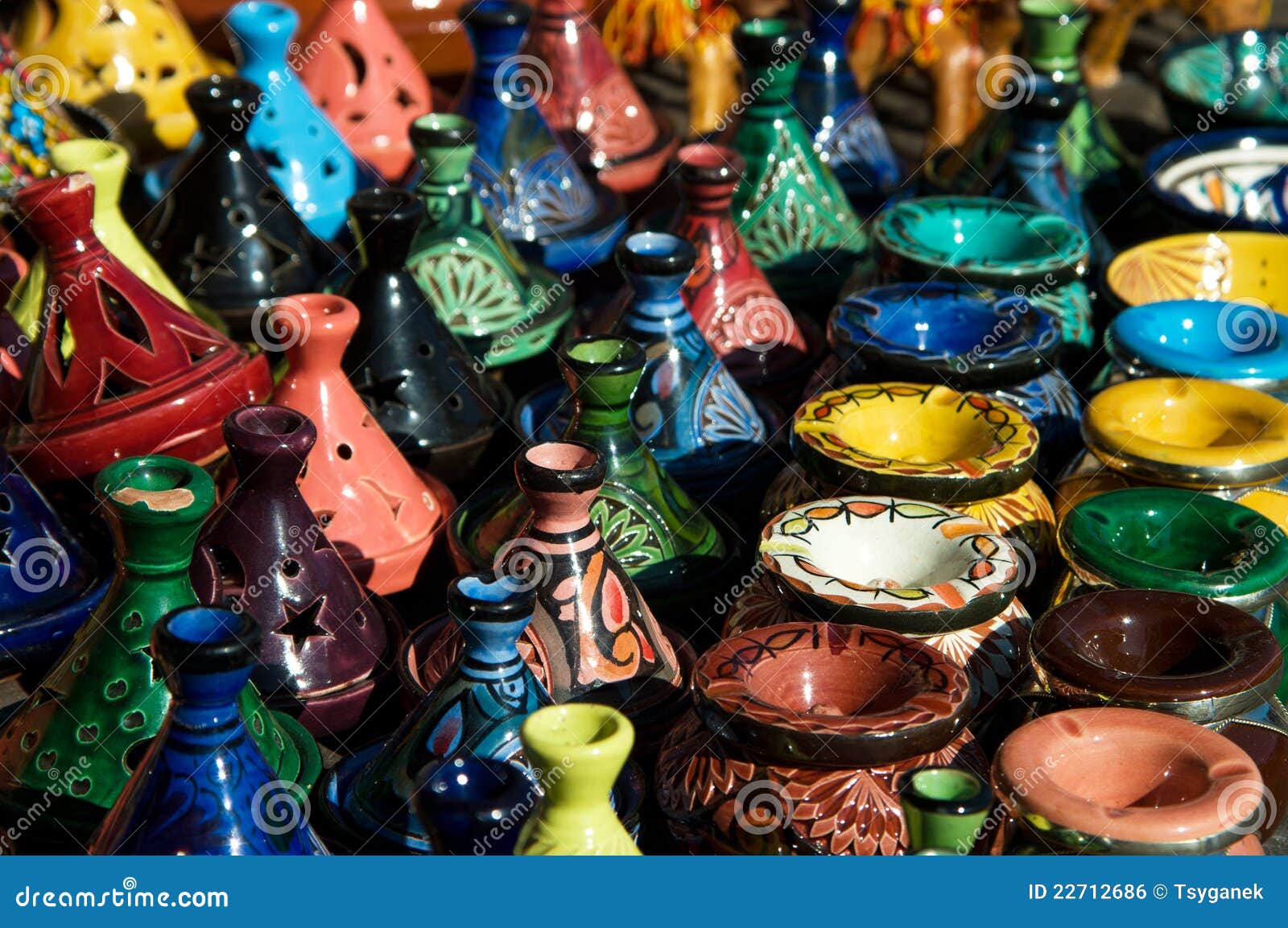 Traditional Pottery in Morocco Stock Photo - Image of oriental ...