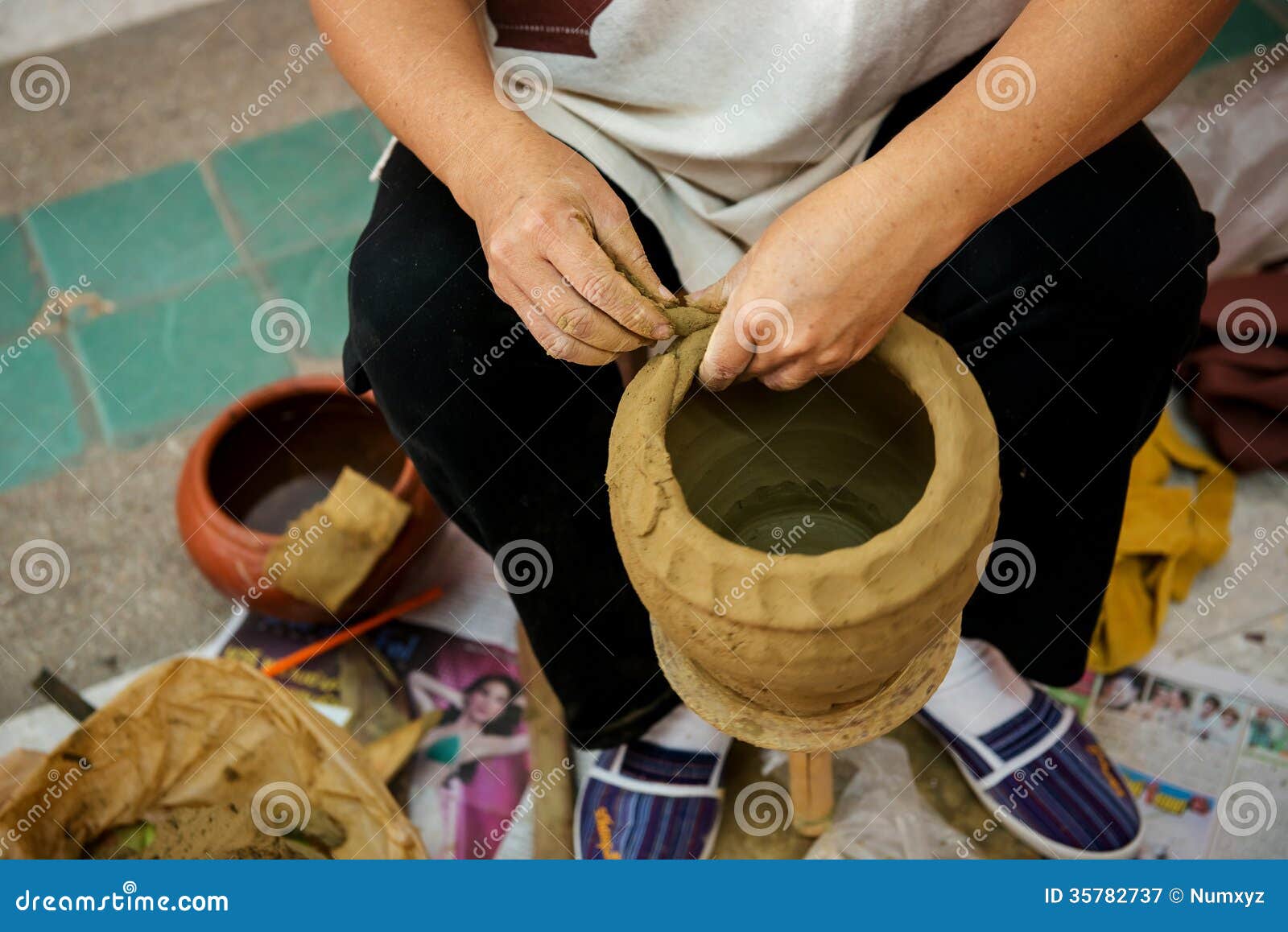Traditional pottery stock image. Image of making, handicraft - 35782737