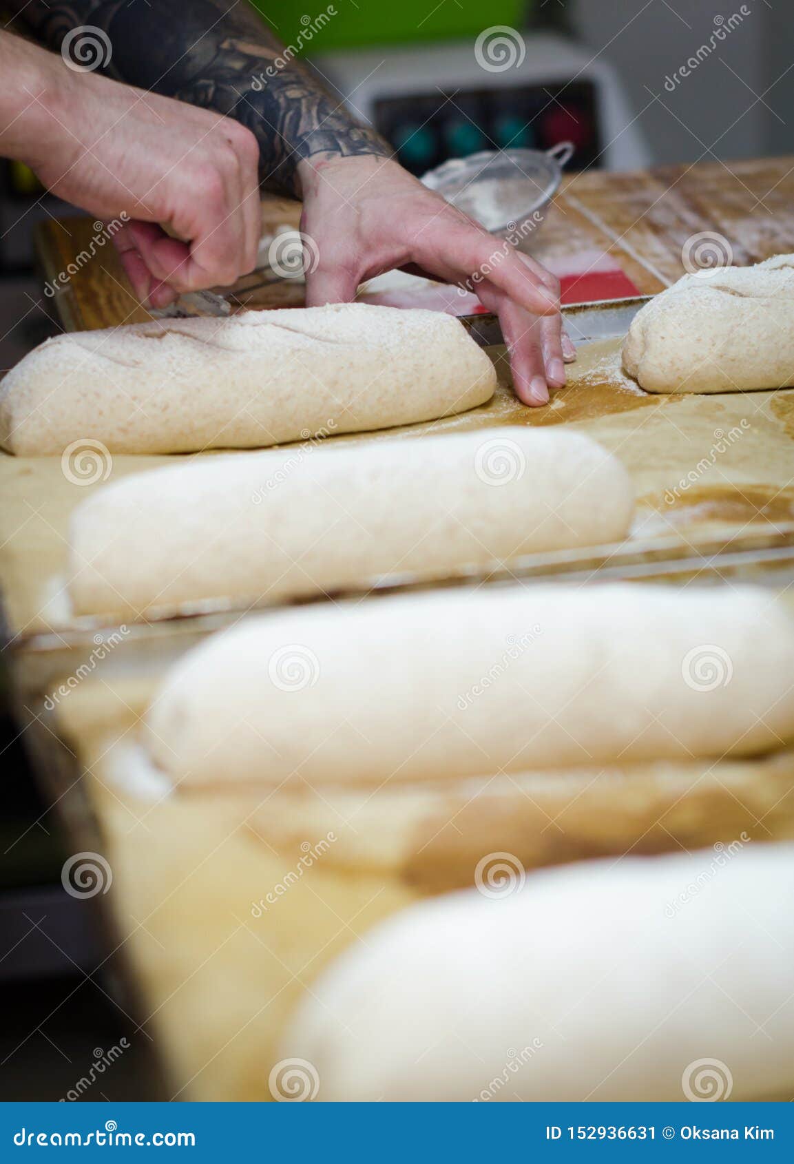 Traditional Preparation of Bread in the Bakery Stock Image - Image of ...
