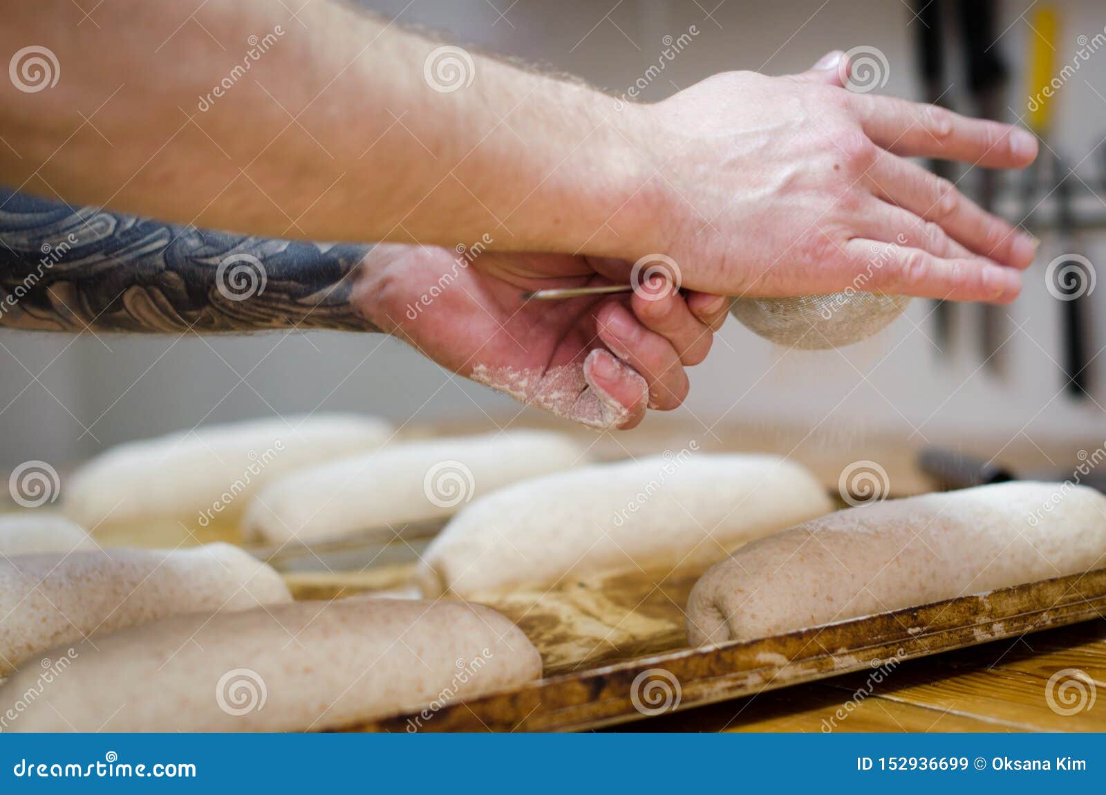 Traditional Preparation of Bread in the Bakery Stock Image - Image of ...