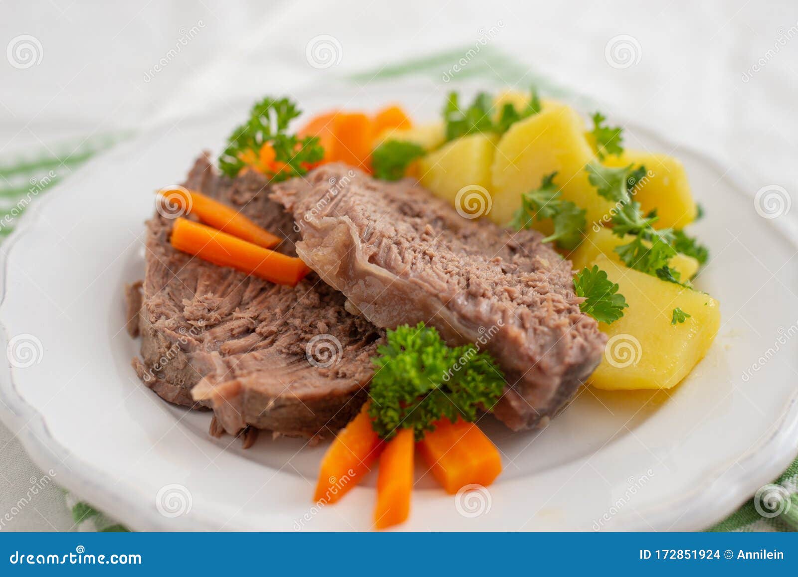 Traditional Prime Boiled Beef with Root Vegetables, Viennese Tafelspitz ...