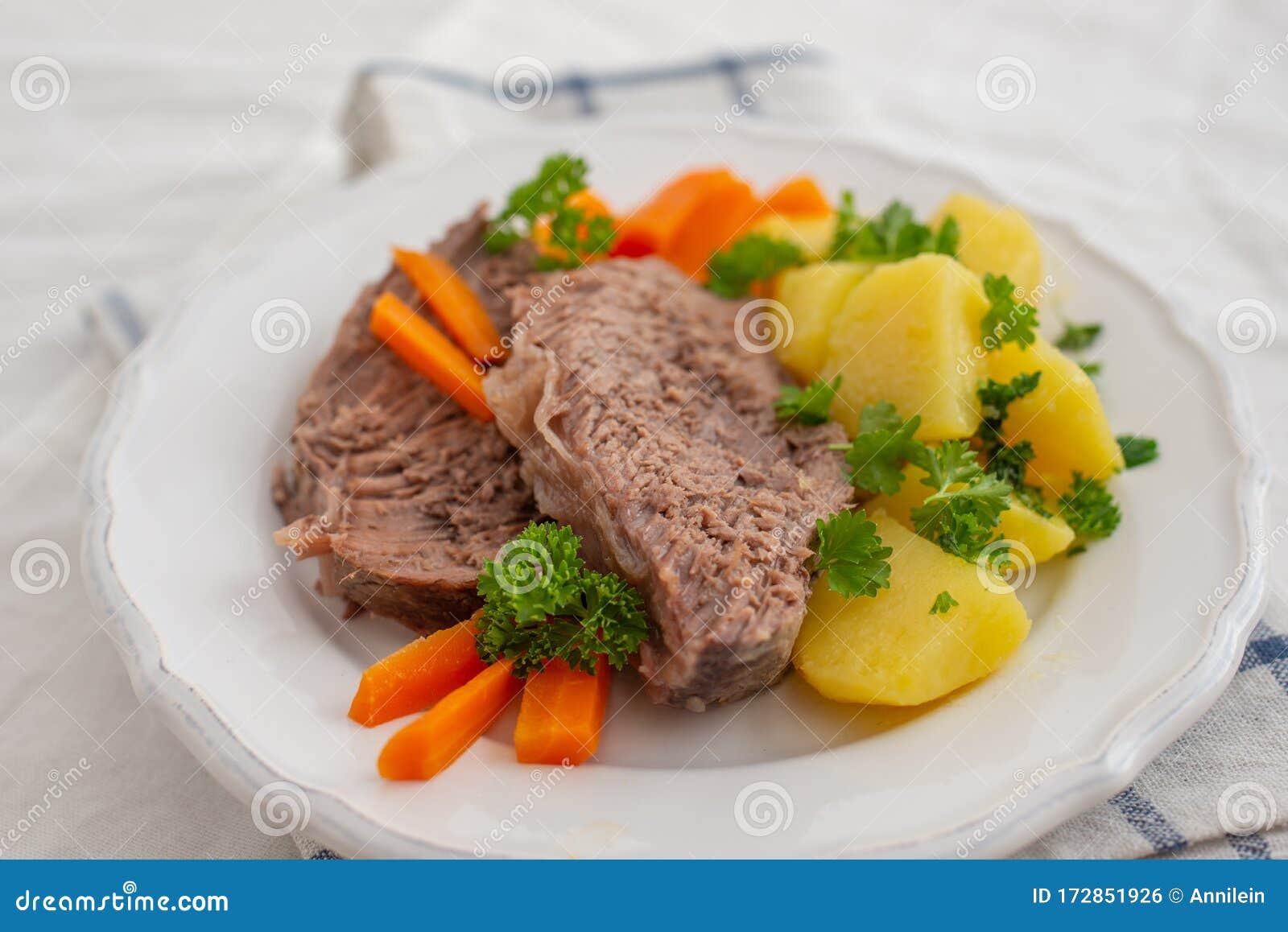 Traditional Prime Boiled Beef with Root Vegetables, Viennese Tafelspitz ...